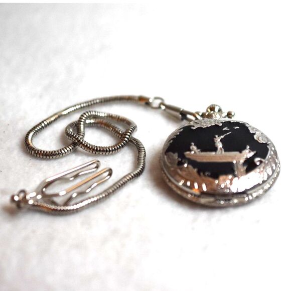 Geneva | Accessories | Nwot Geneva Silver Tone Black Inlay Duck Hunting ...
